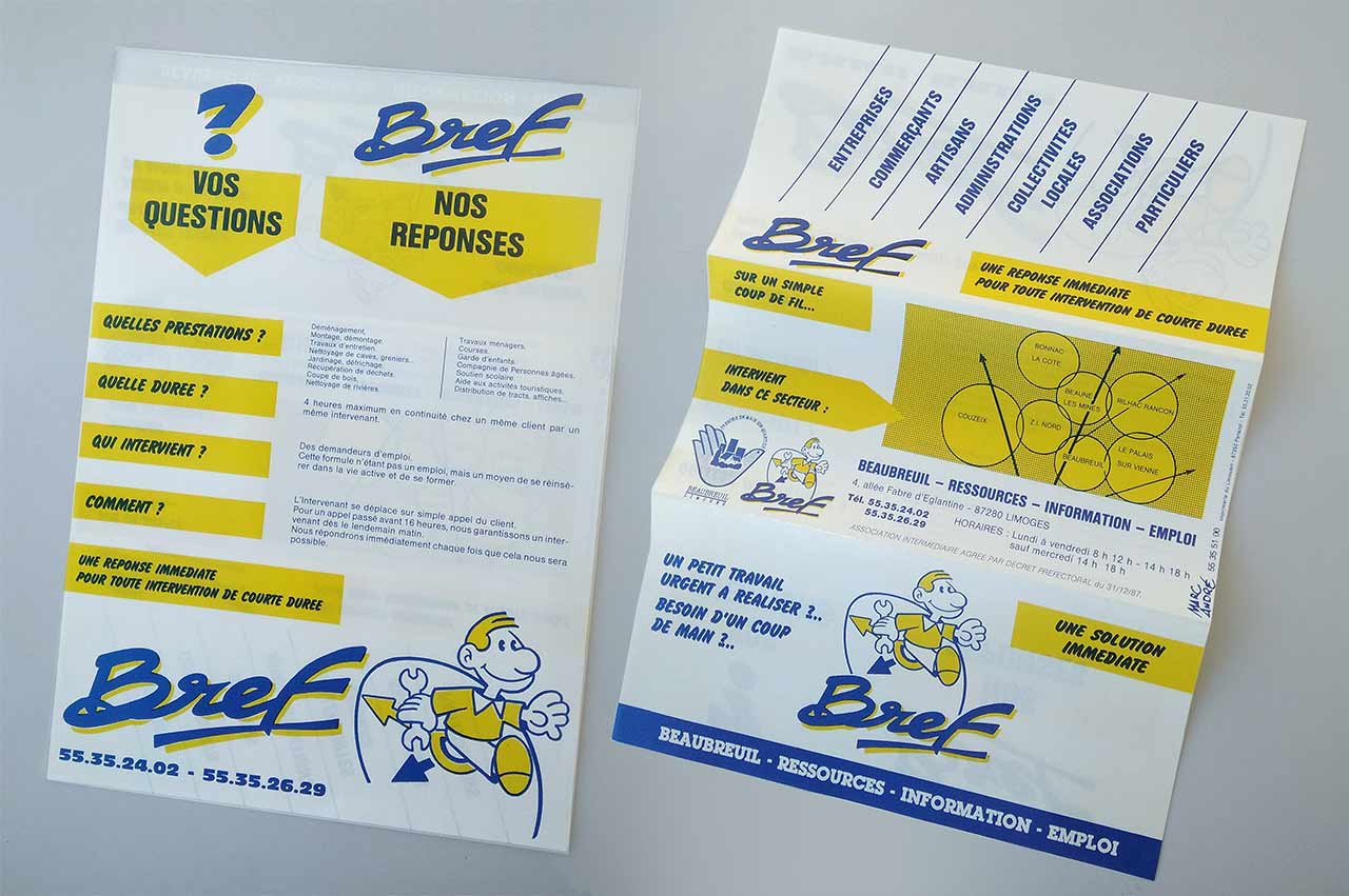 Logo dépliant Bref emploi Un Bref coup de main... - Marc-André