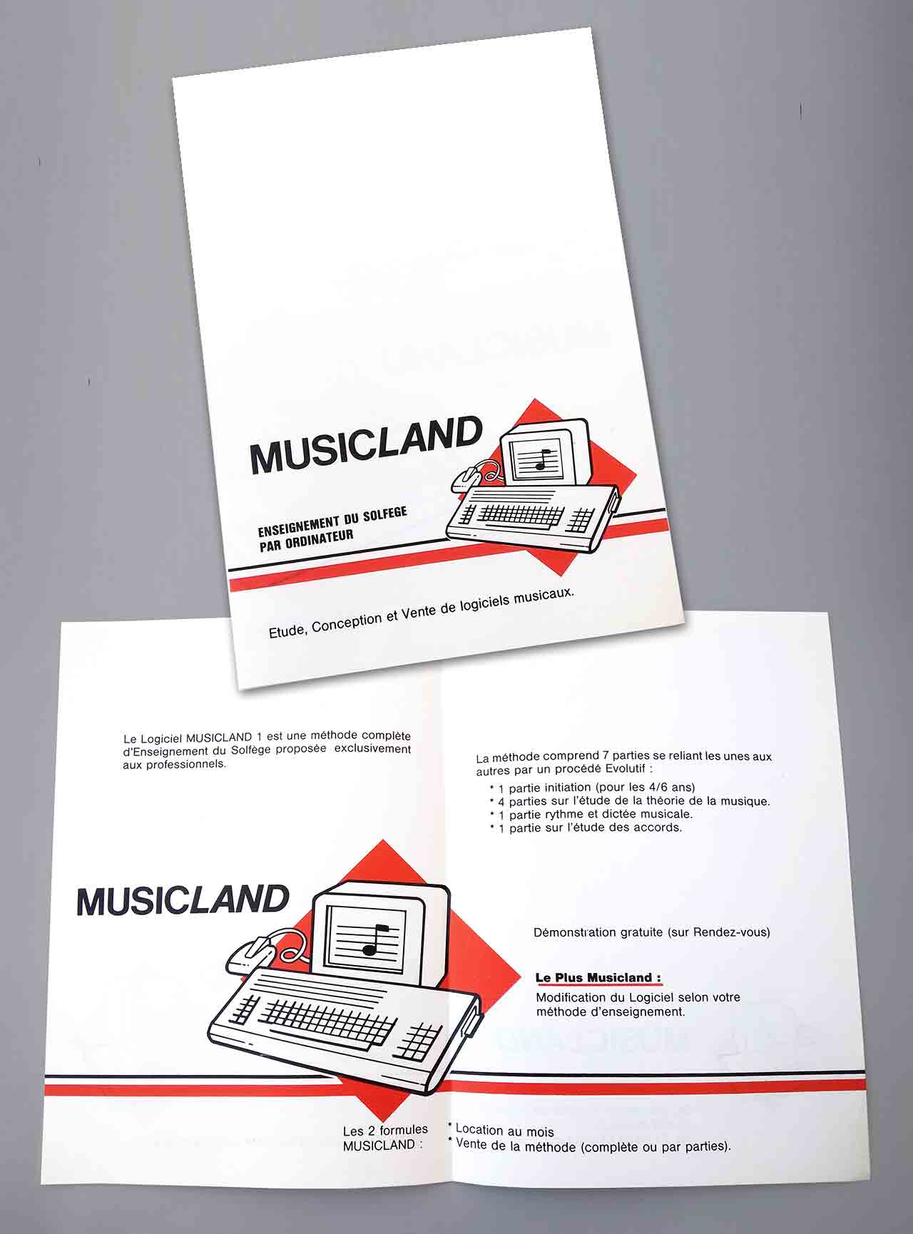 Logo et plaquette pour le logiciel Musicland - Musique ! - Marc-André